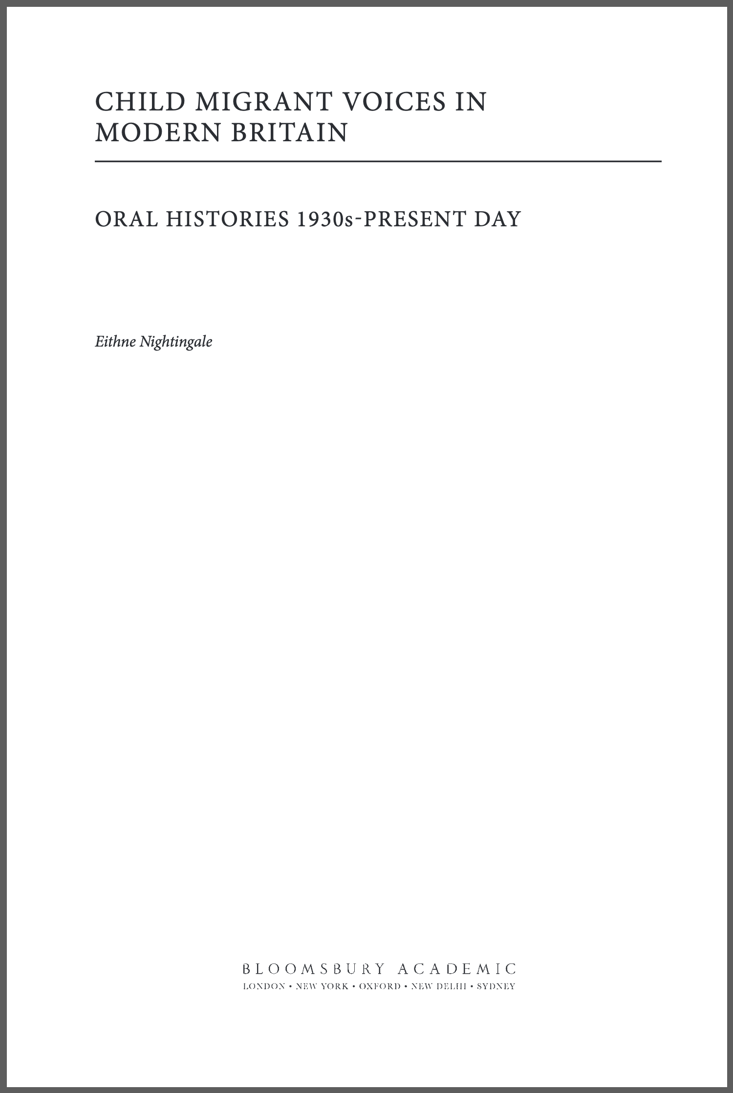 Book — Child Migrant Stories