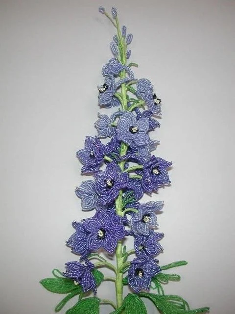 French Beaded Delphinium Class with Donna Dickt-Zoom Only — Bead Soup
