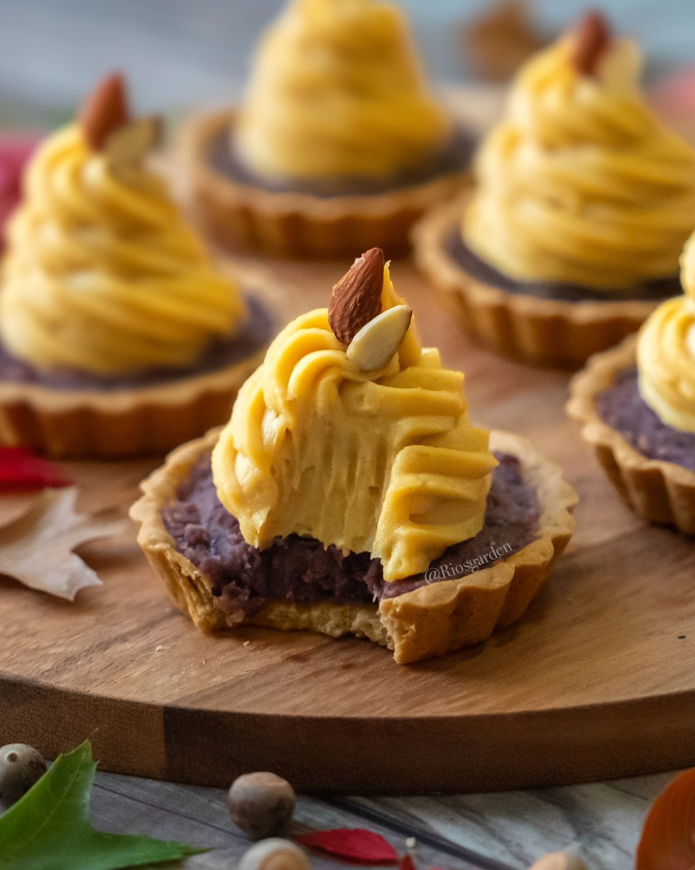 Sweet Potato Mini Tart with Red Bean Paste — Rio's Garden
