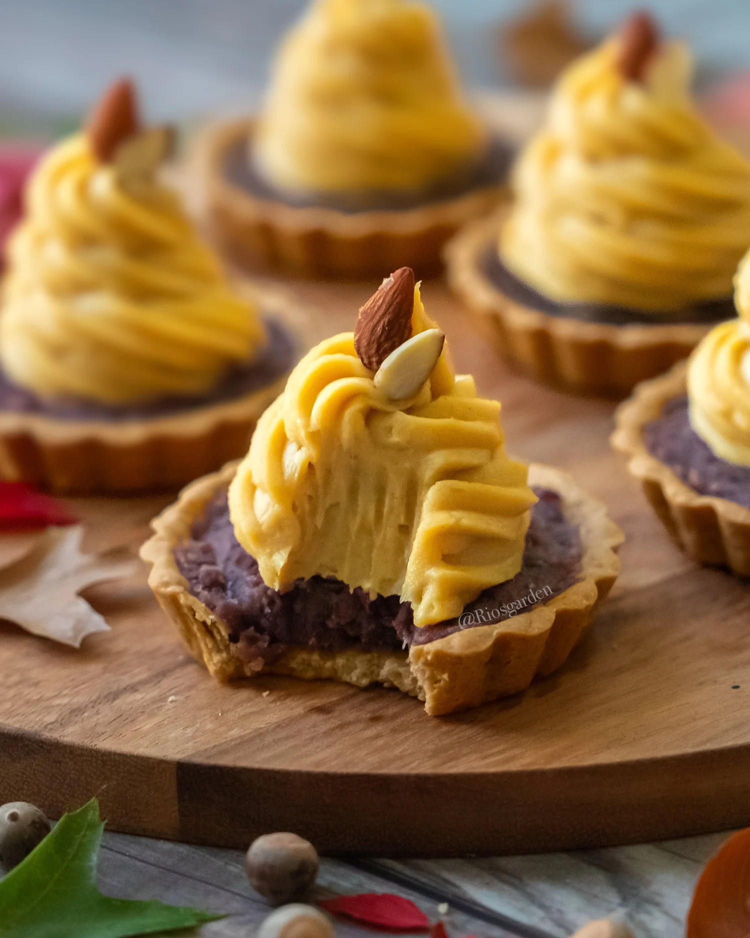 Sweet Potato Mini Tart with Red Bean Paste — Rio's Garden