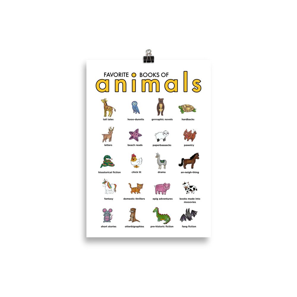 Hand-Drawn Animal Readers Poster — Shelf Reflection (Book Reviews)