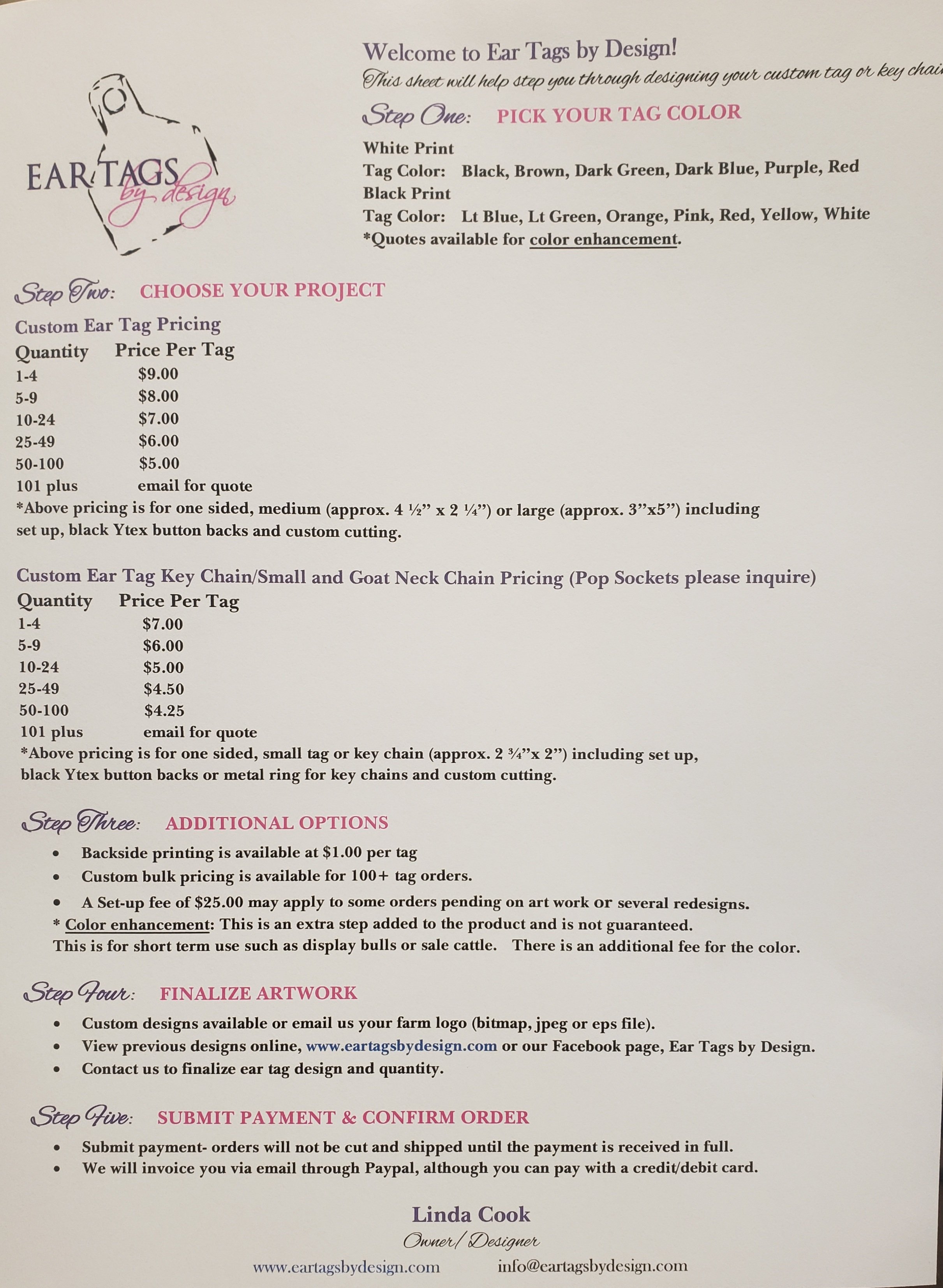 Custom Orders — Ear Tags By Design