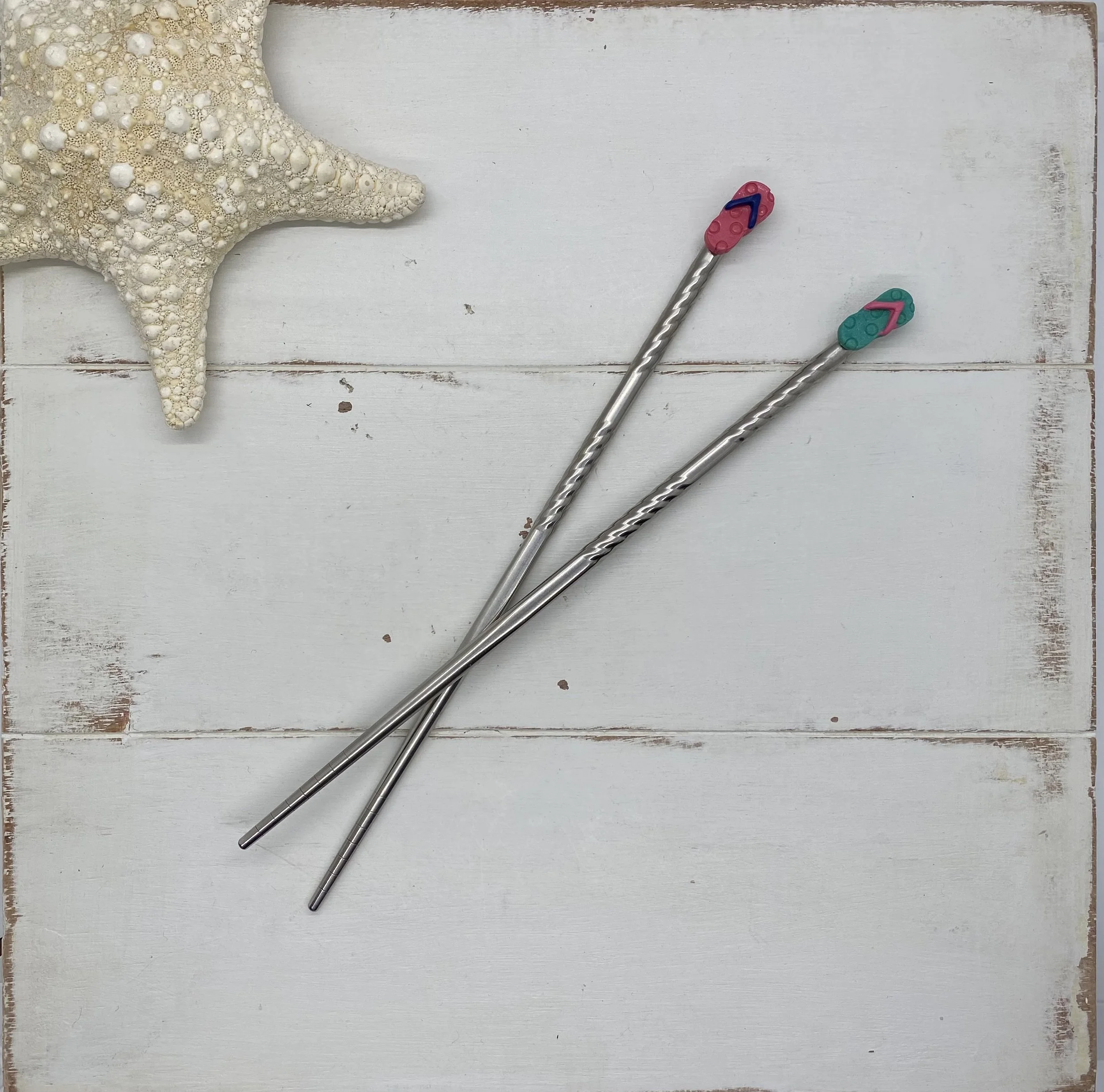 Flip Flop Chopsticks, Stainless Steel — Beach Eclectic