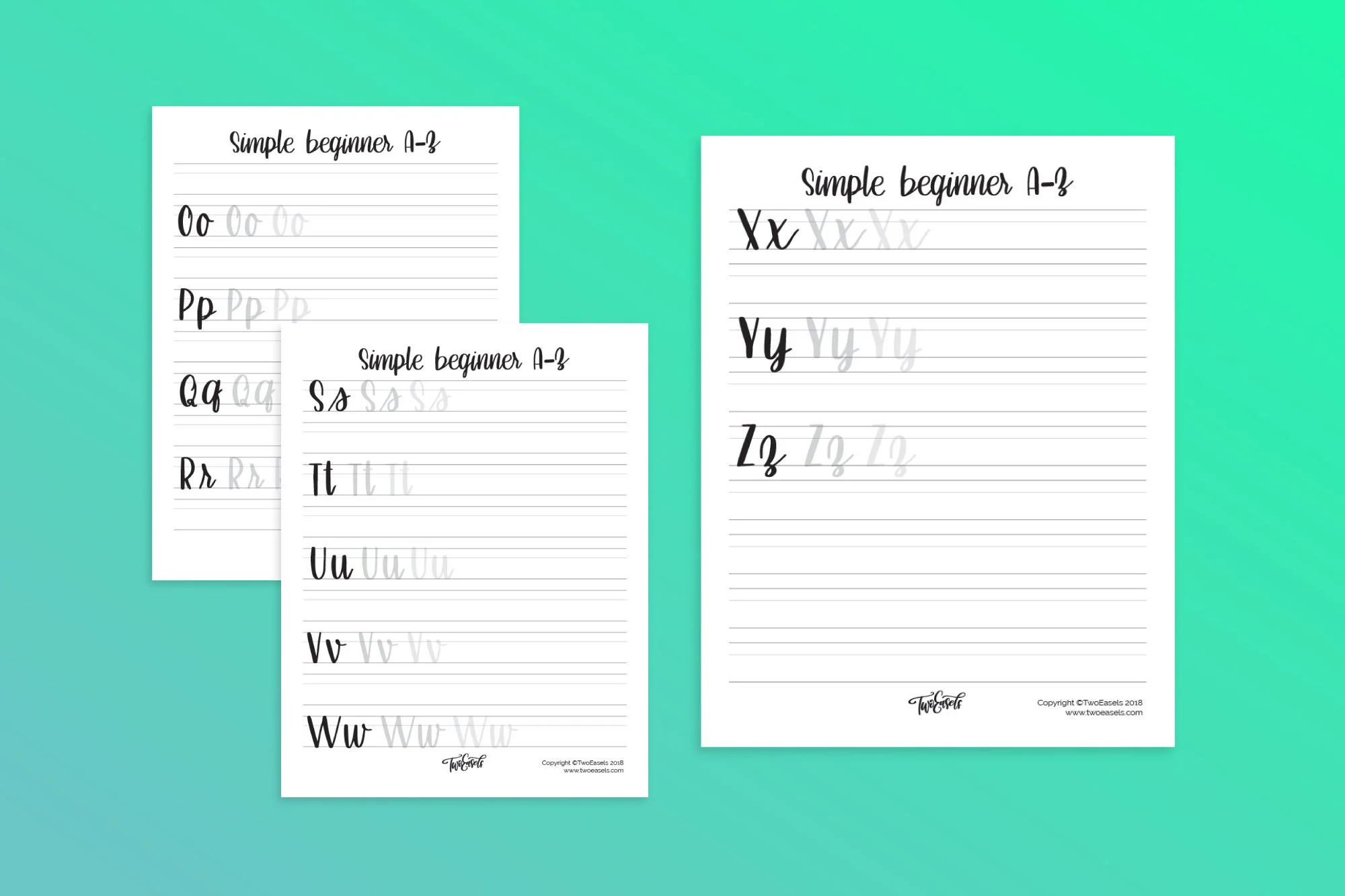 Super simple beginner lettering worksheet — Weronika Zubek Fine Art