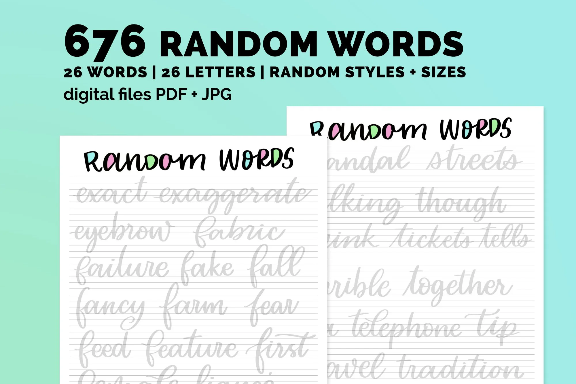 Practice brush lettering words — Weronika Zubek Fine Art