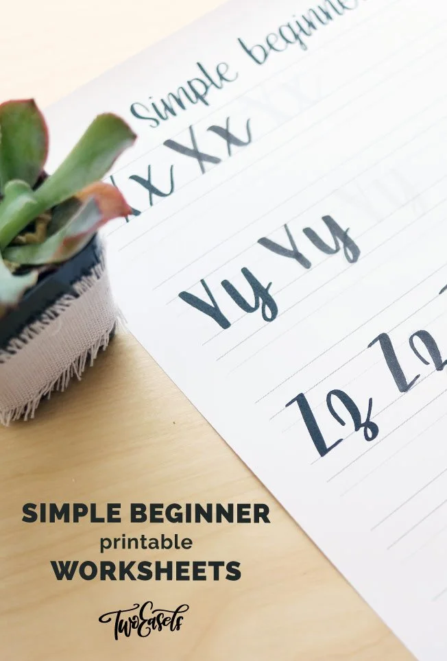Super simple beginner lettering worksheet — Weronika Zubek Fine Art