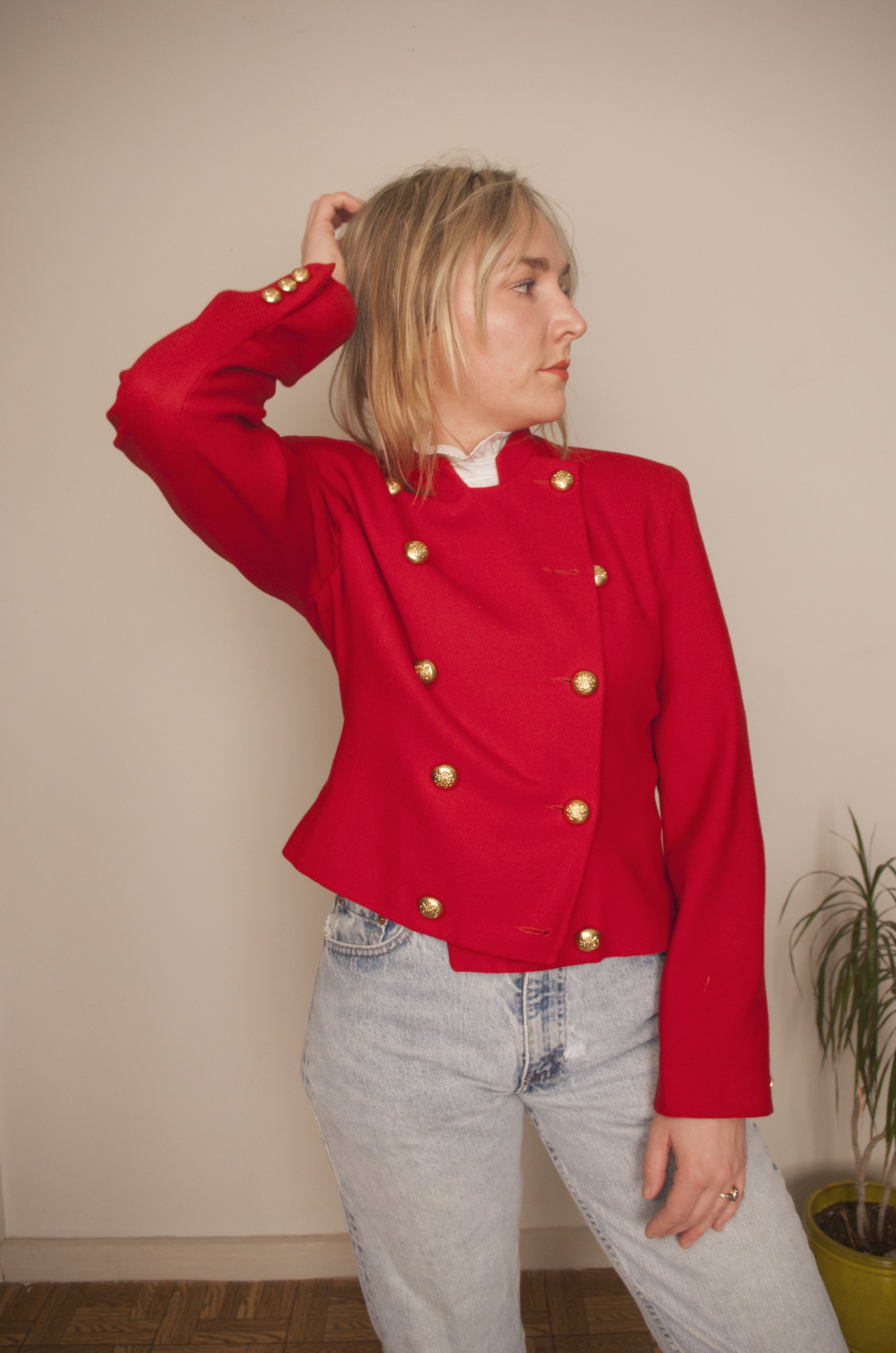 Vintage 1980s Women's Red Double Breasted Cropped Blazer by Casual Corner size Medium — Crying ...