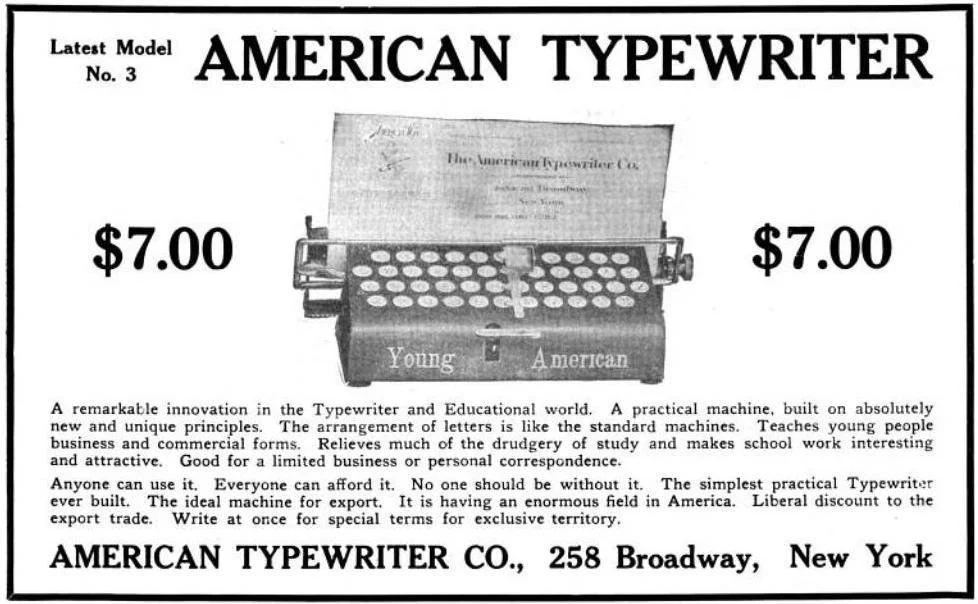 The American Typewriter Co. 265 Broadway, New York — Tampa Typewriter ...
