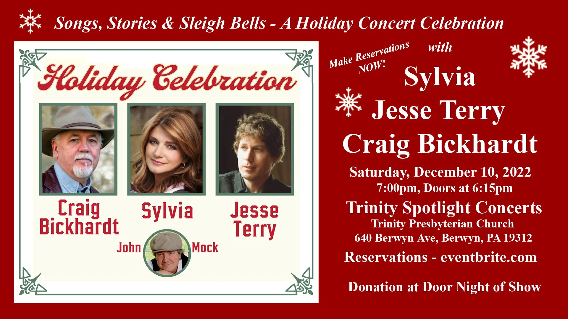 Critically acclaimed singer-songwriters Craig Bickhardt, Jesse Terry ...