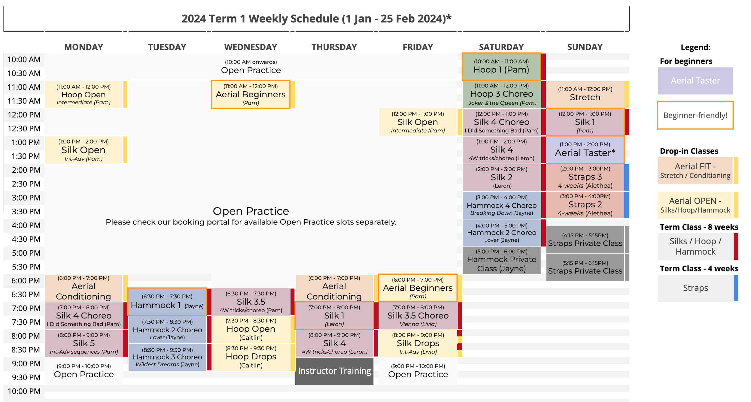 Schedule — Aerial Arts Collective