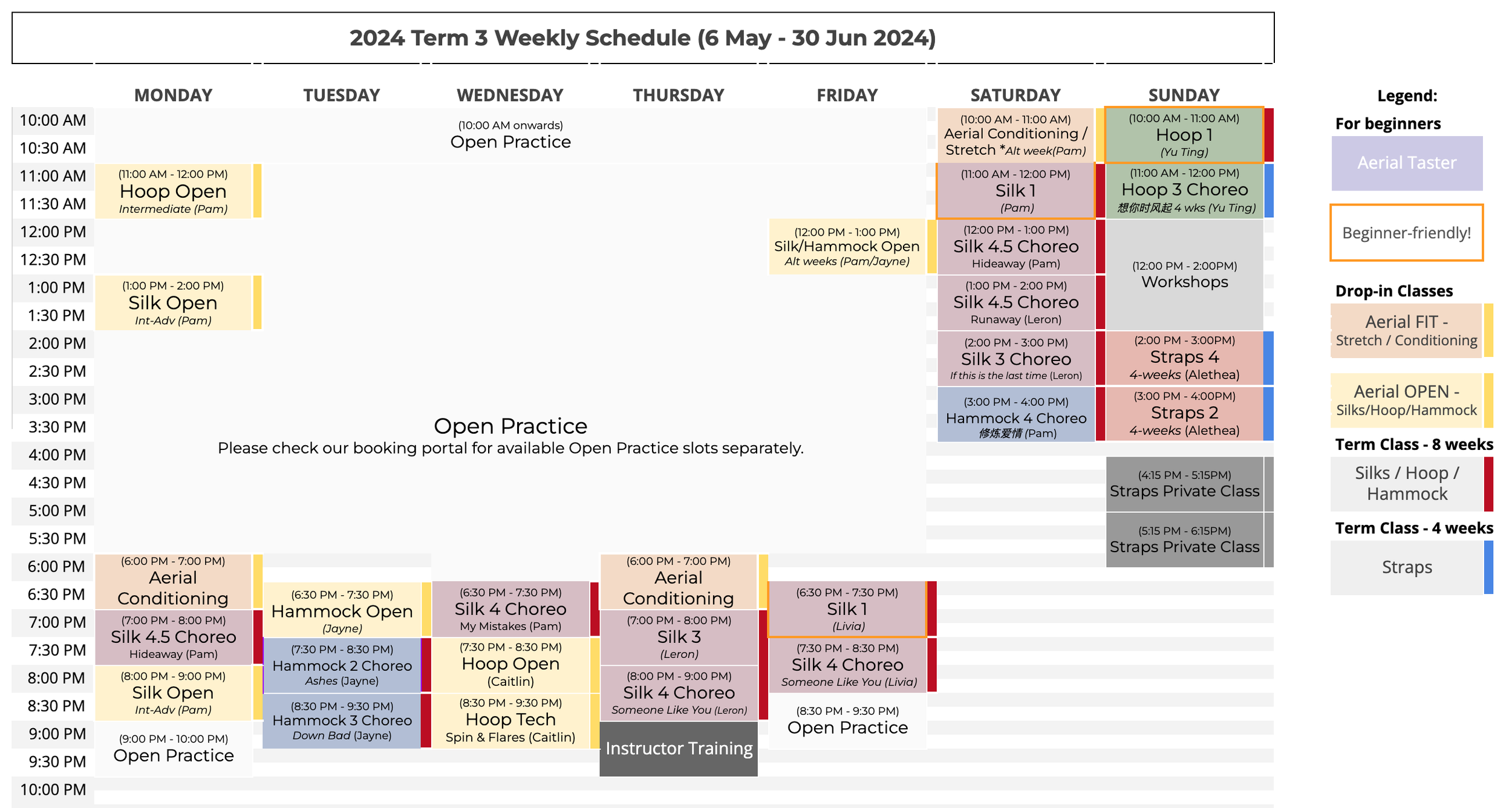 Schedule — Aerial Arts Collective
