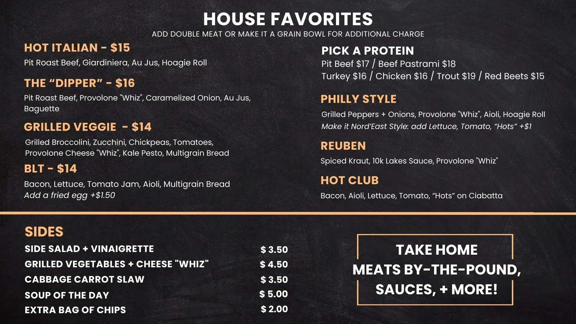 MENU — CARBON KITCHEN + MARKET