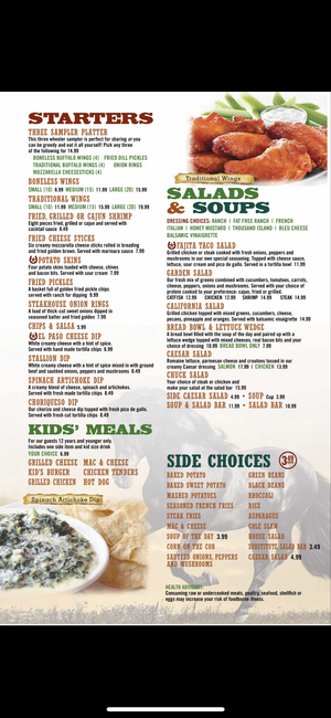 Black Stallion- Columbia KY — Mi Casa Dinner Menu