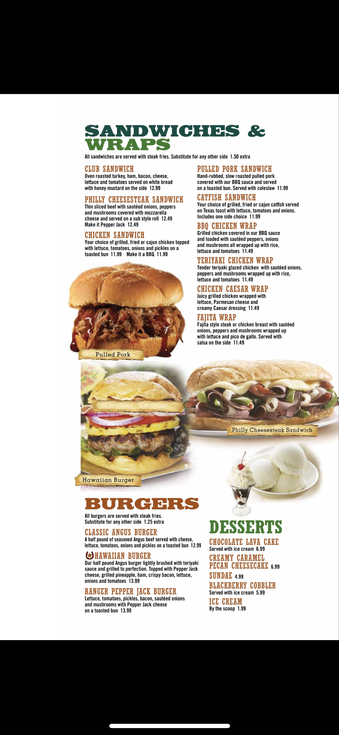Black Stallion- Columbia KY — Mi Casa Dinner Menu