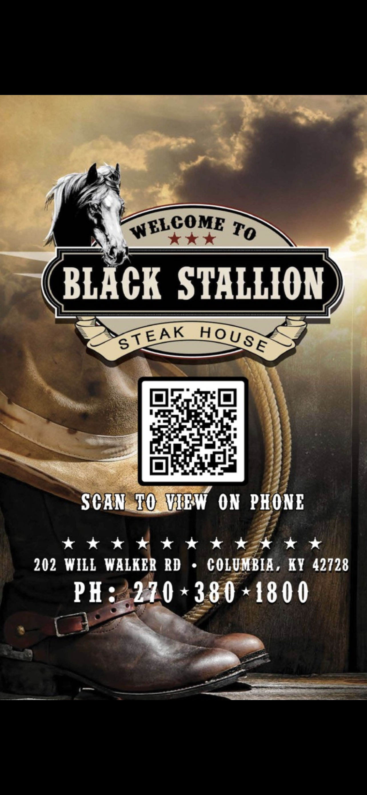 Black Stallion- Columbia KY — Mi Casa Dinner Menu