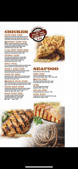 Black Stallion- Columbia KY — Mi Casa Dinner Menu