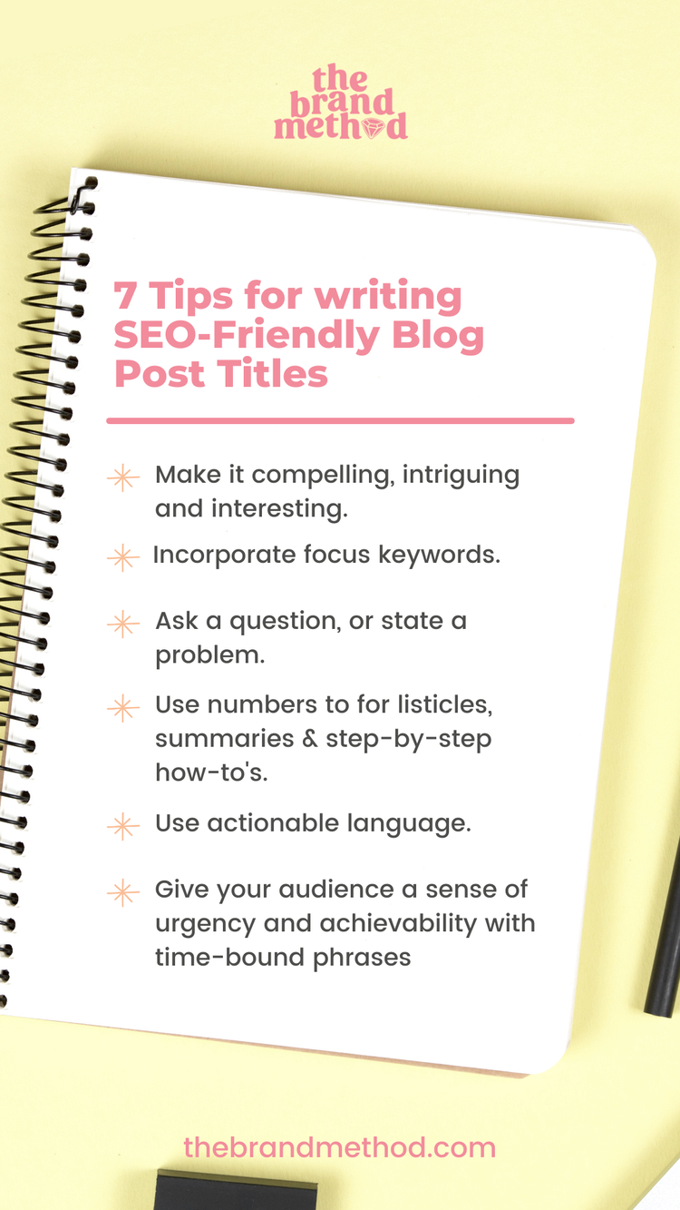 Writing Amazing Blog Titles For SEO: 7 Smart Tips — The Brand Method