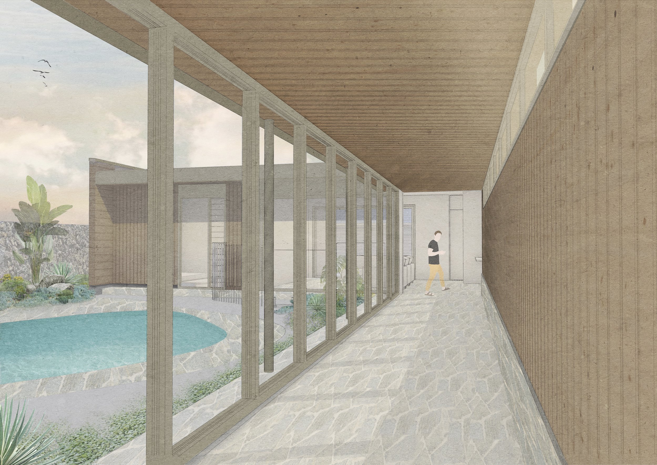 A new mid century inspired home designed with spatial experience, light and texture - Prospect ...