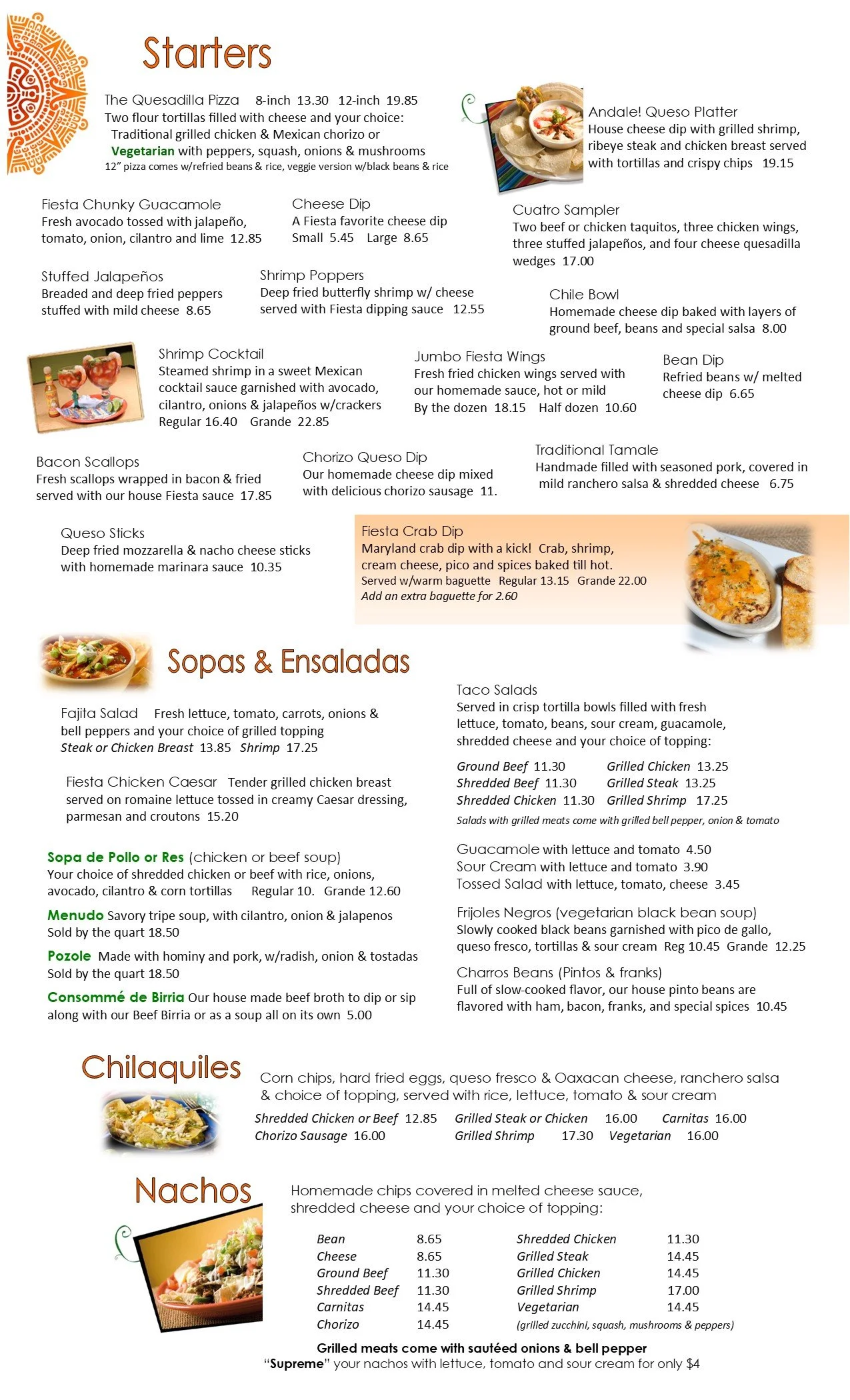 Menu — Fiesta Cafe