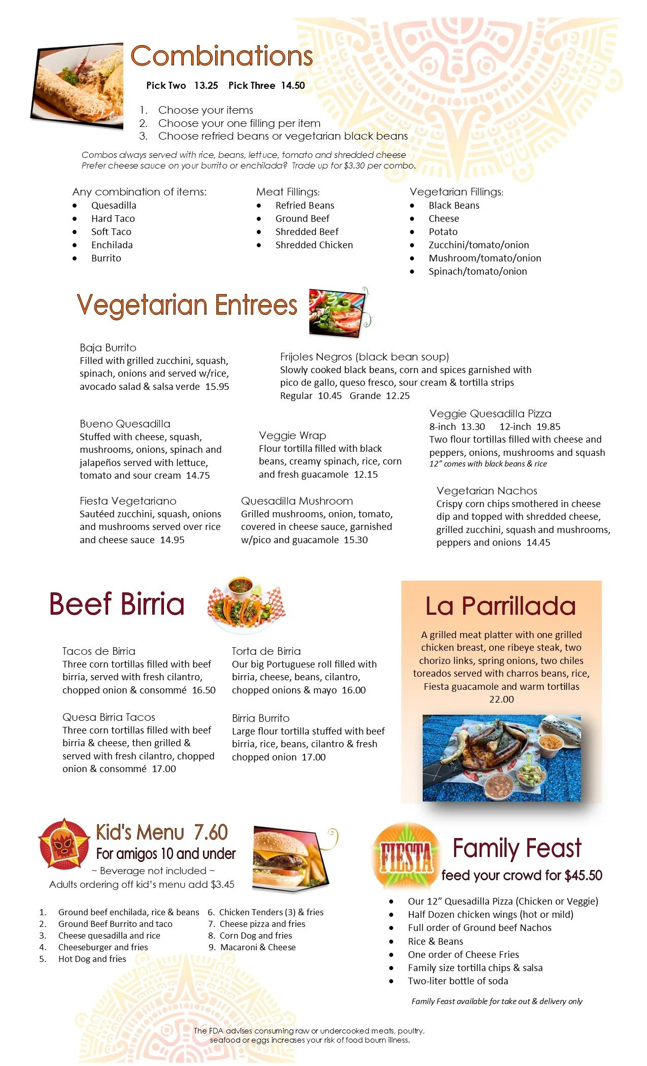 Menu — Fiesta Cafe