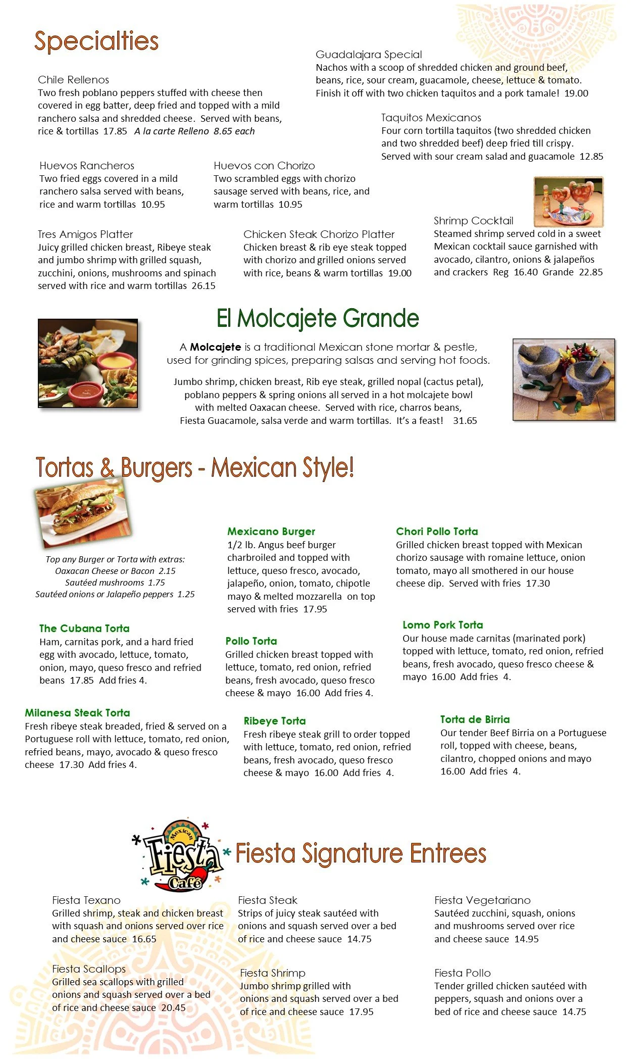 Menu — Fiesta Cafe