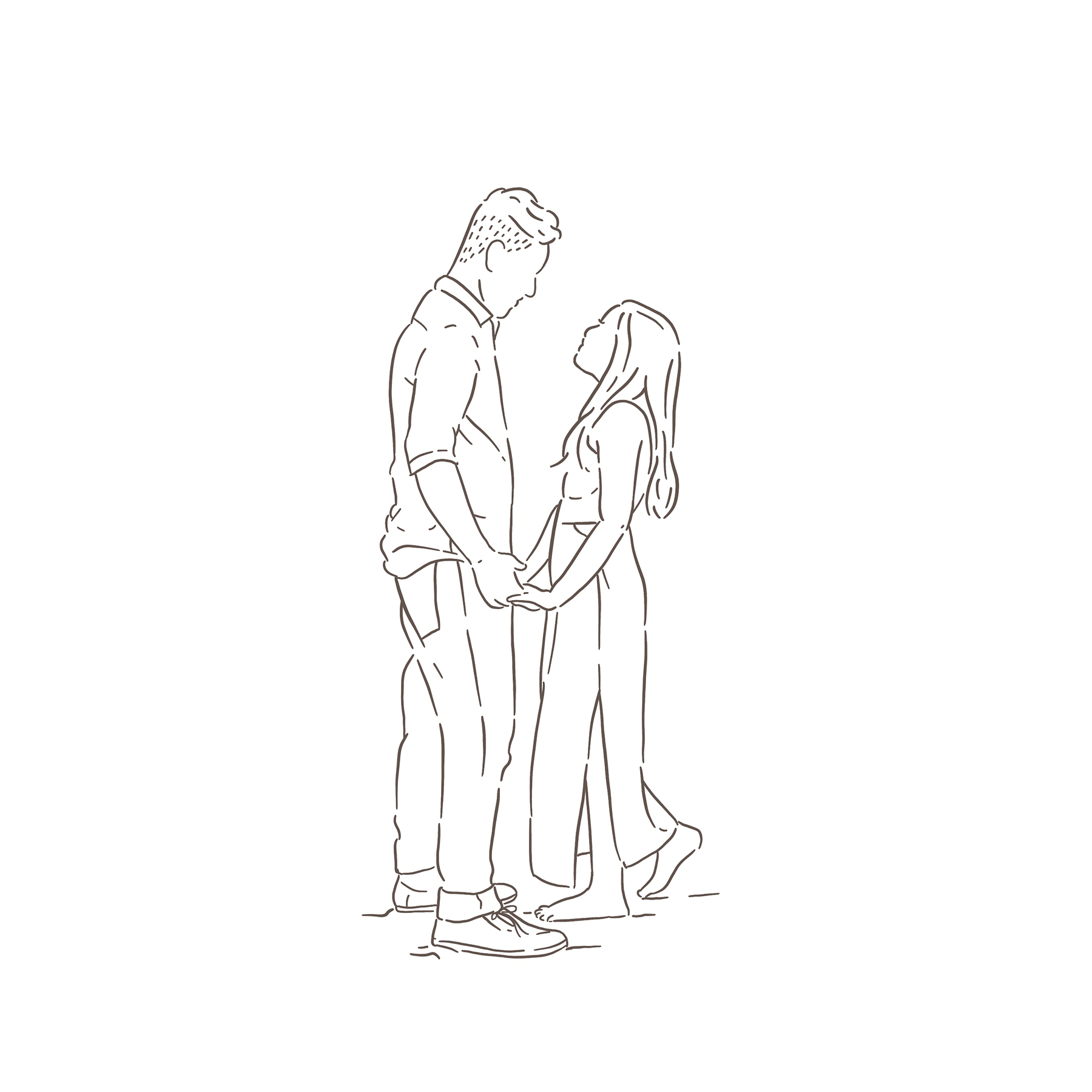 Couple Portrait Line Illustration - Digital File — Humble Stitch Studio