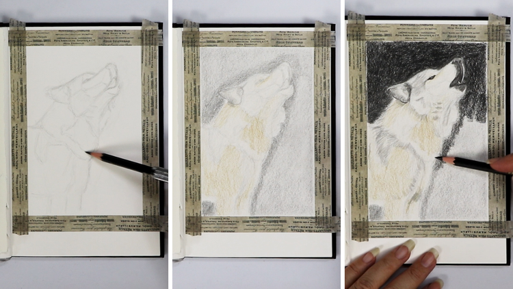 Howling Wolf Mixed Media Tutorial - Finding Voice Through Wildlife Art — Natalie Eslick