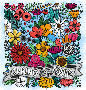 Spring has Sprung Coloring Page — NOLA Lettering
