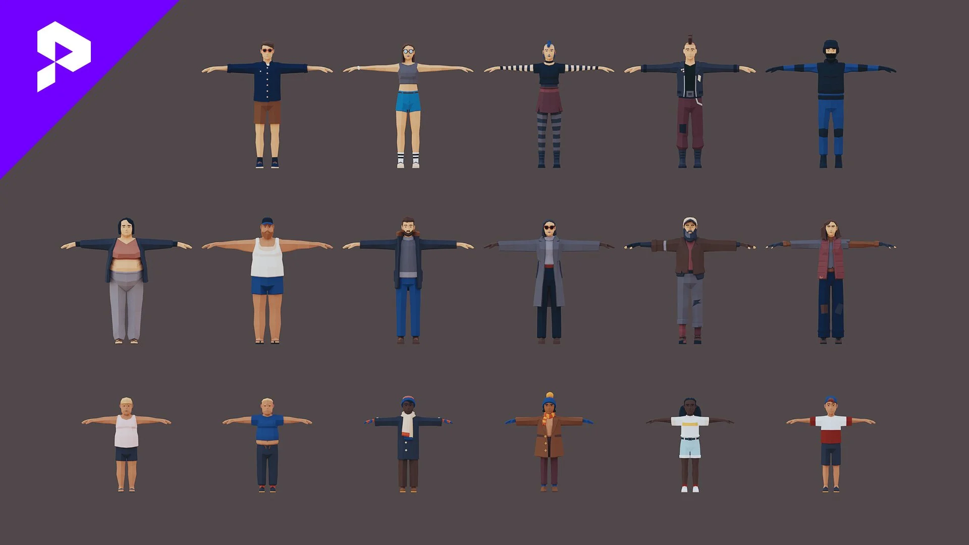 Low Poly Animated People — polyperfect