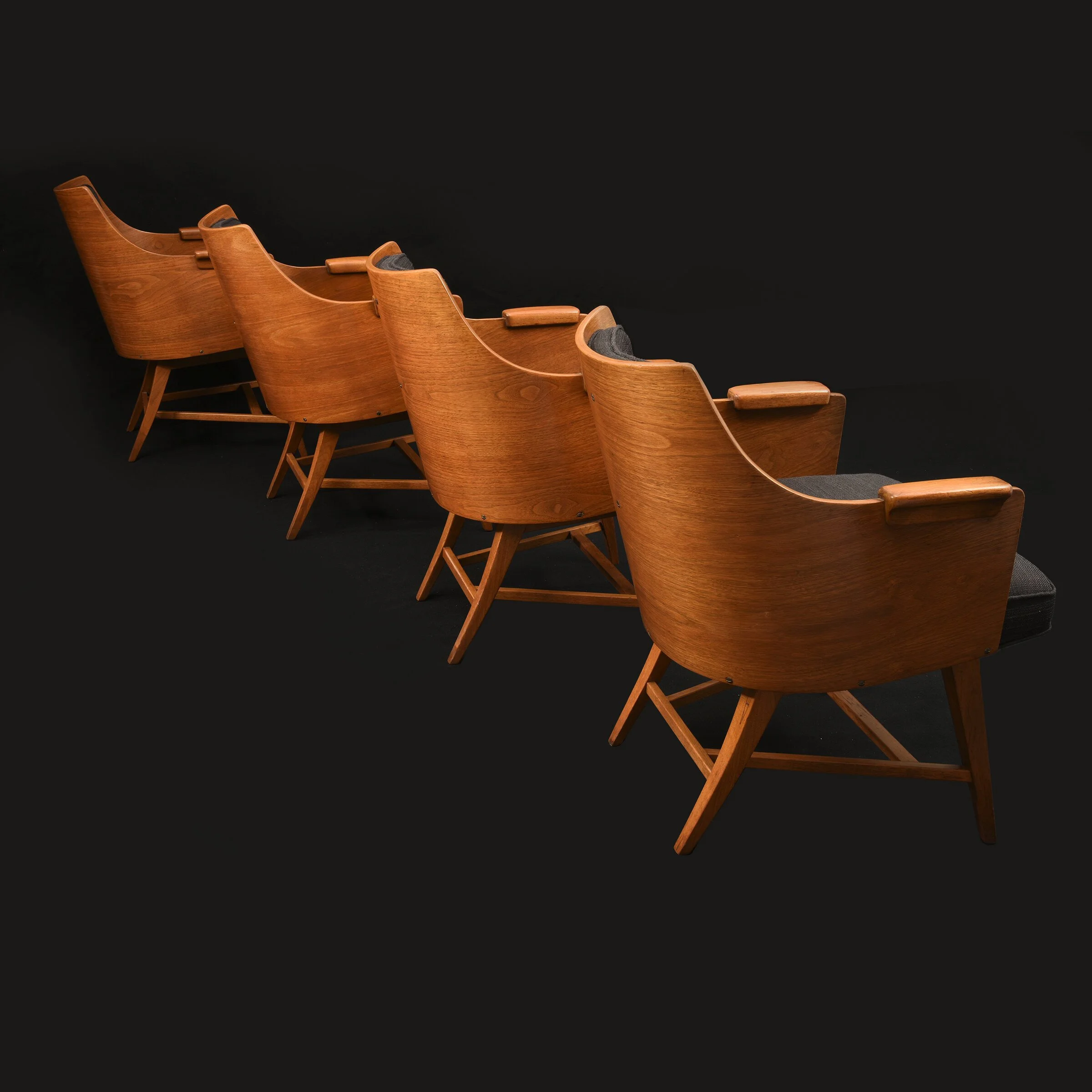 Erwine and Estelle Laverne Champagne Chairs Set of Four 1960s — The ...