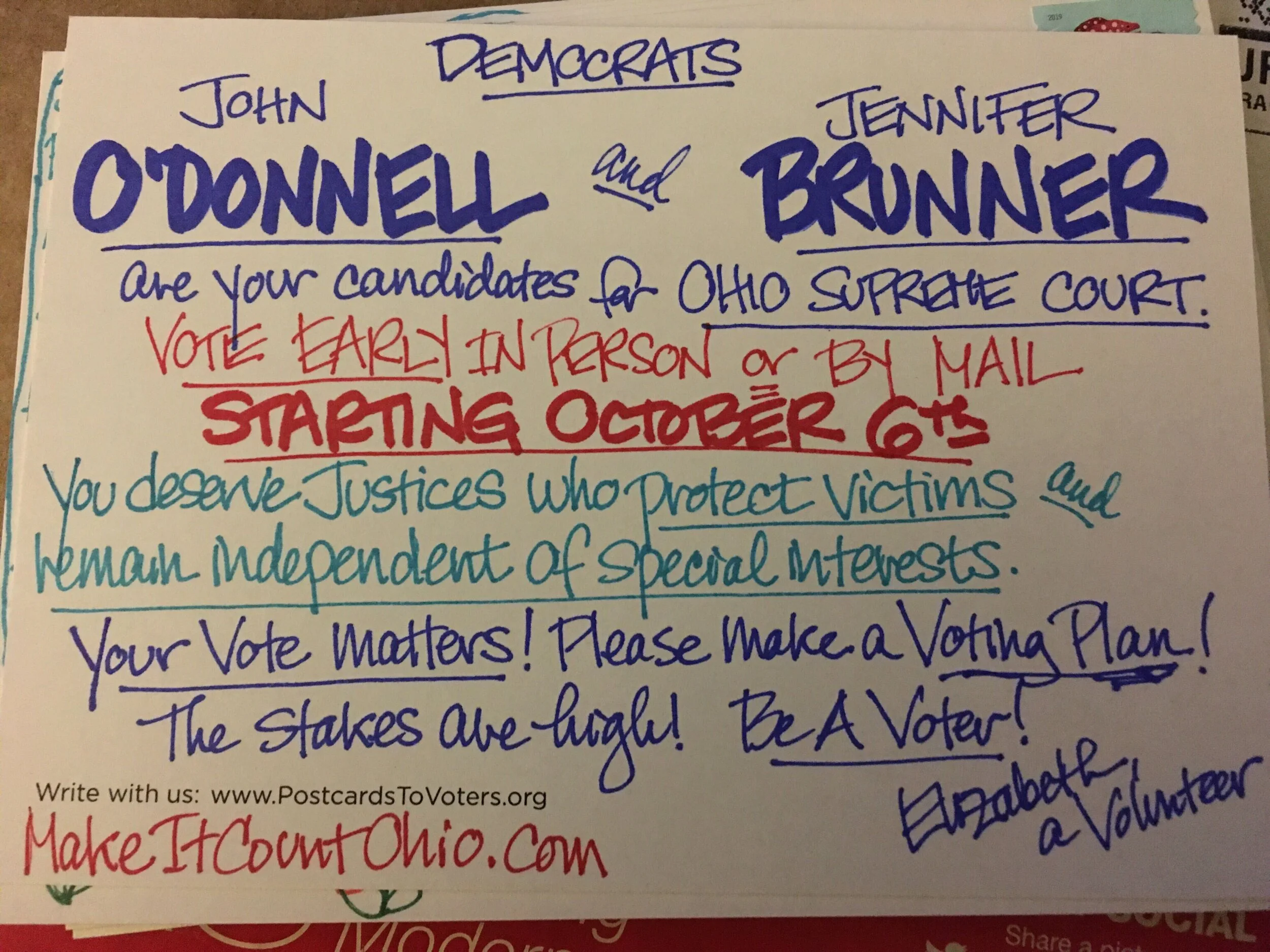 Postcard Examples — Markers For Democracy