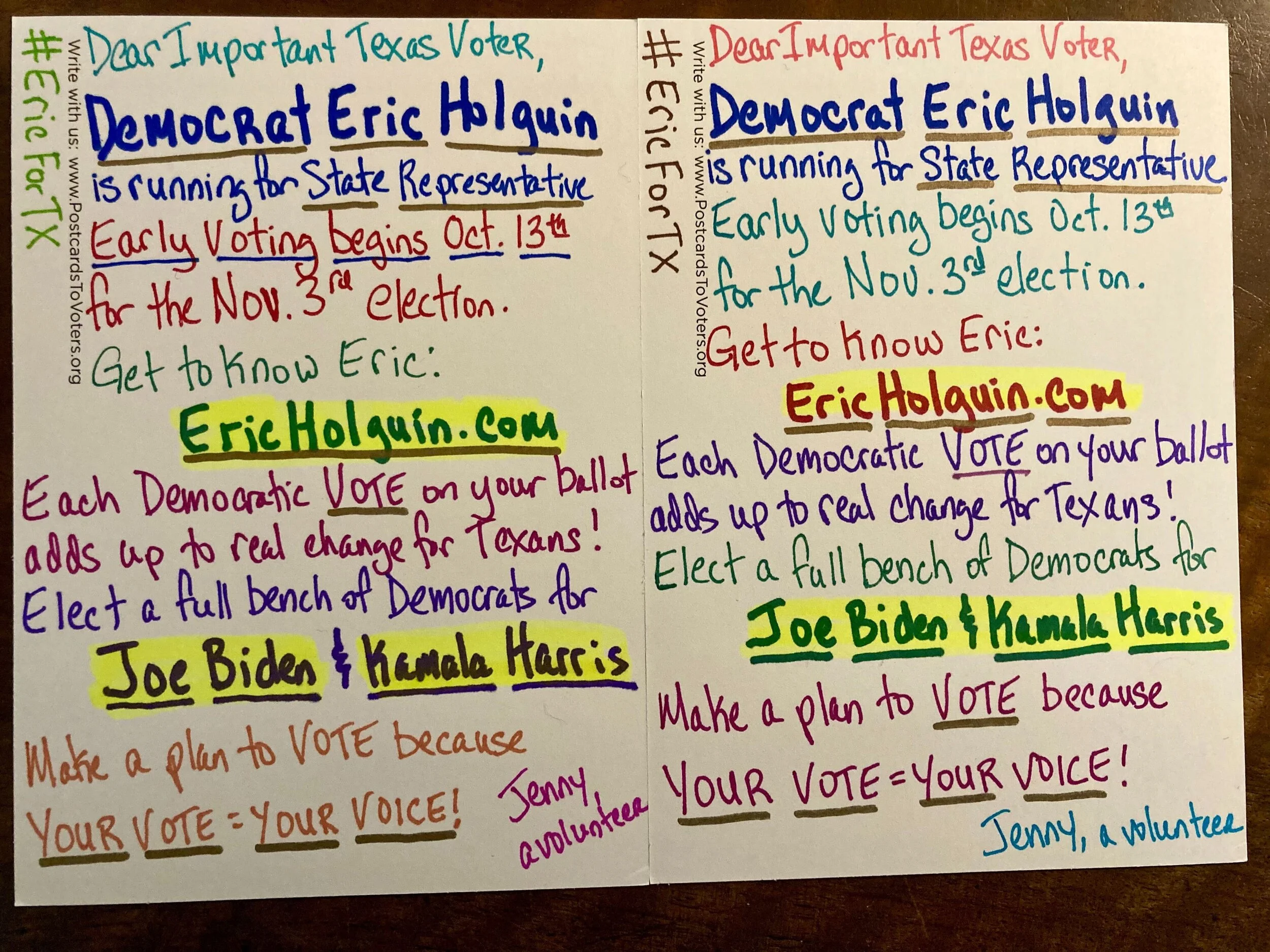 Postcard Examples — Markers For Democracy