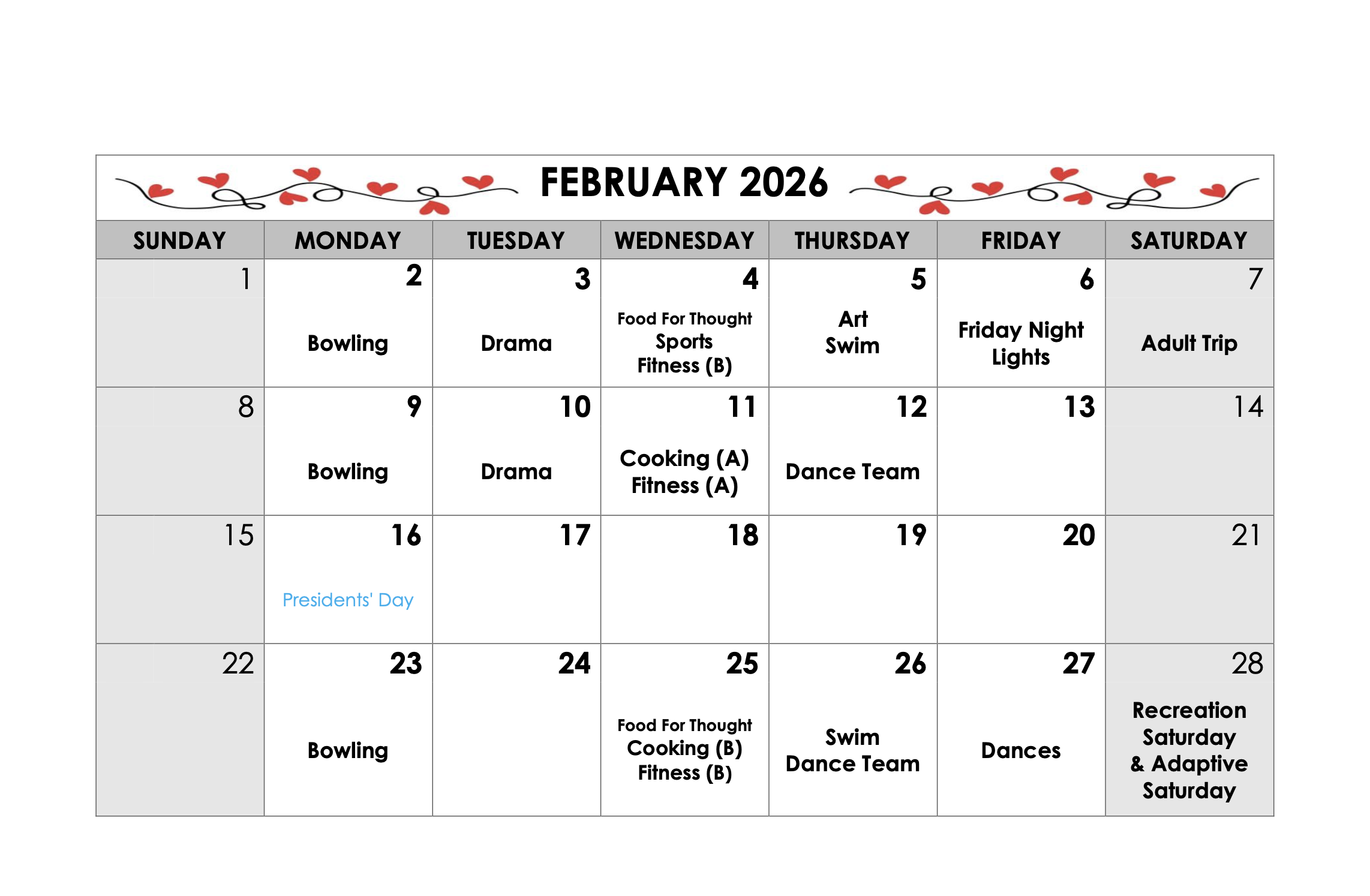 Anchor Calendar — Anchor Program Fund