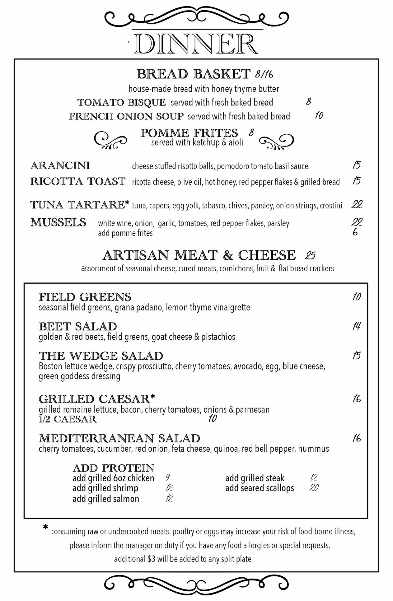 MENUS — TAILLEUR