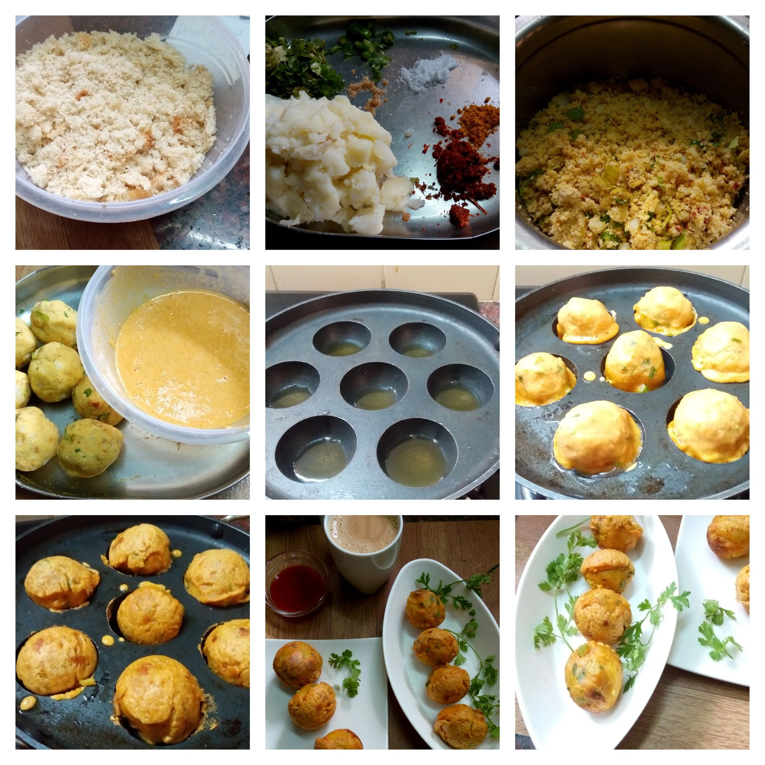 Bread bonda in appe pan — Your Everyday Cook