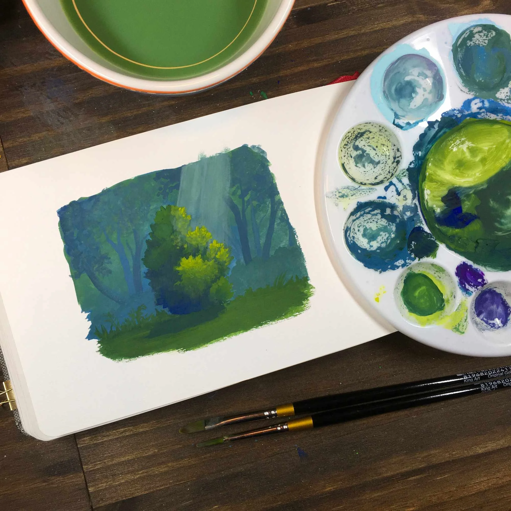 Painting Sunbeams - Ruth Wilshaw Beginner Gouache Landscape Tutorial ...