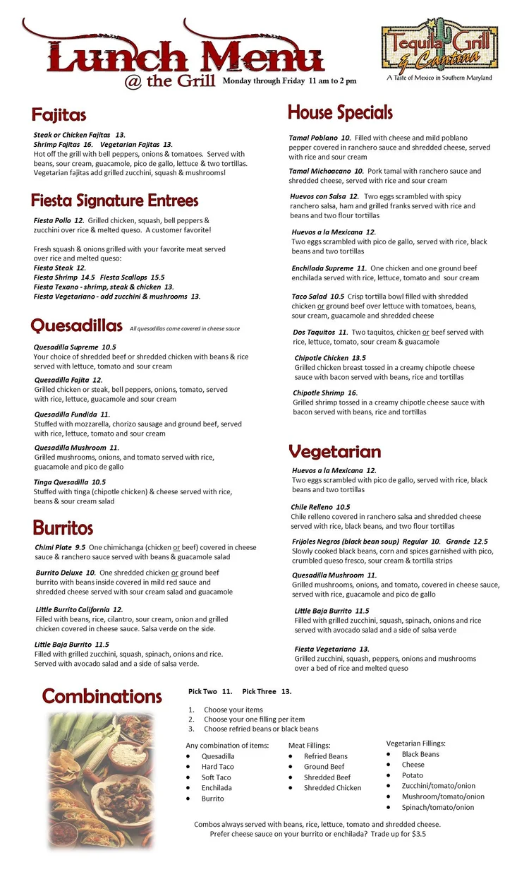 Lunch & Dinner — Tequila Grill & Cantina