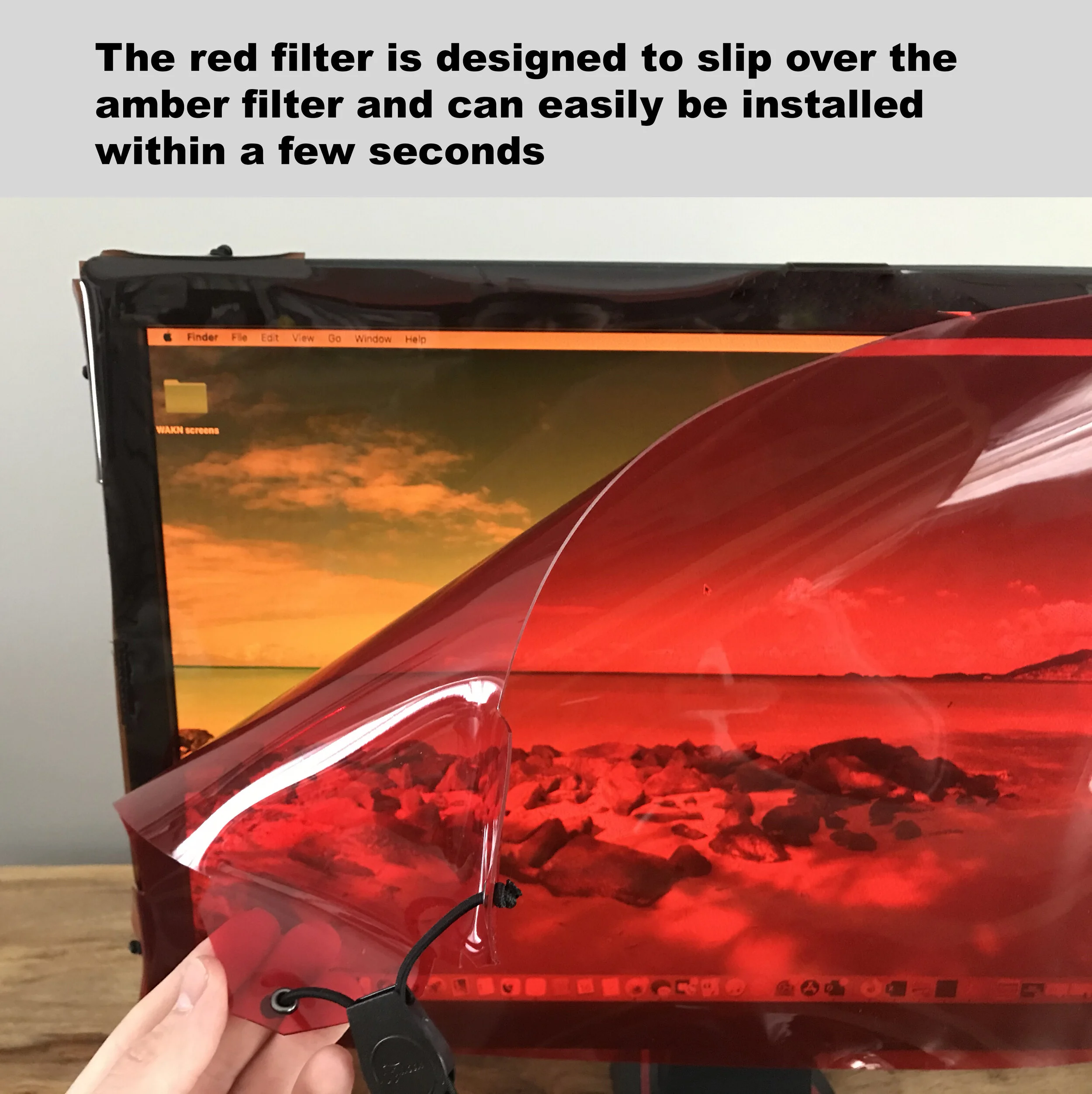 Television & Computer Monitor Red & Amber Blue Light Blocking Filter ...