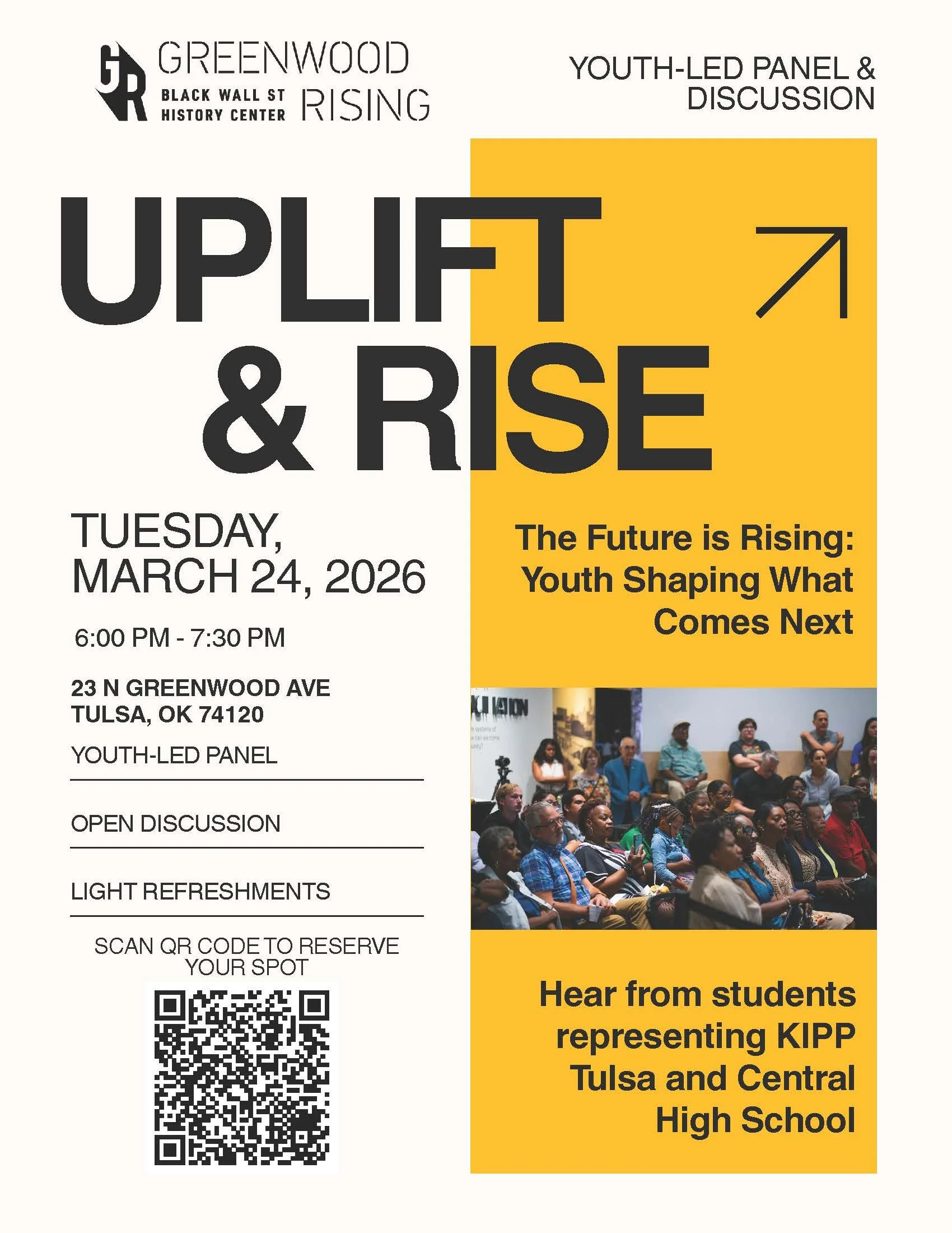 Greenwood Rising | UPLIFT & RISE: YOUTH-LED PANEL & DISCUSSION
