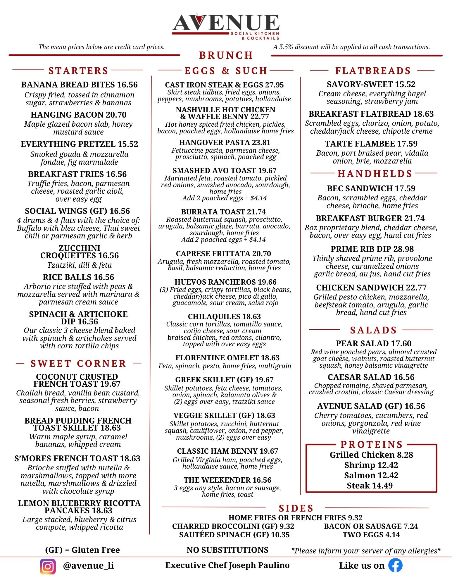 Brunch Menus — Avenue Social Kitchen & Cocktails