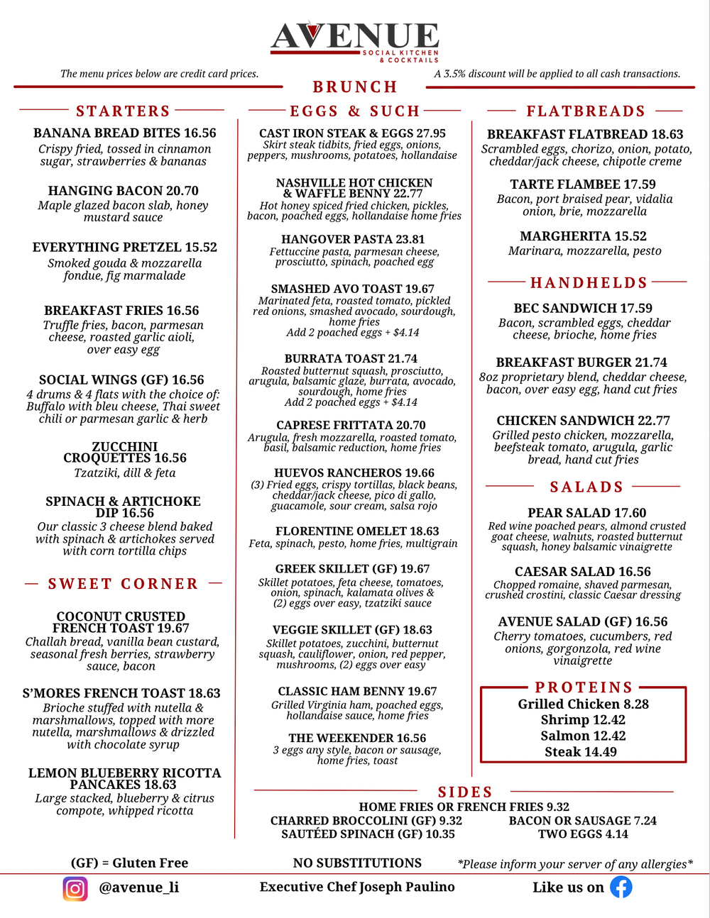 Brunch Menus — Avenue Social Kitchen & Cocktails