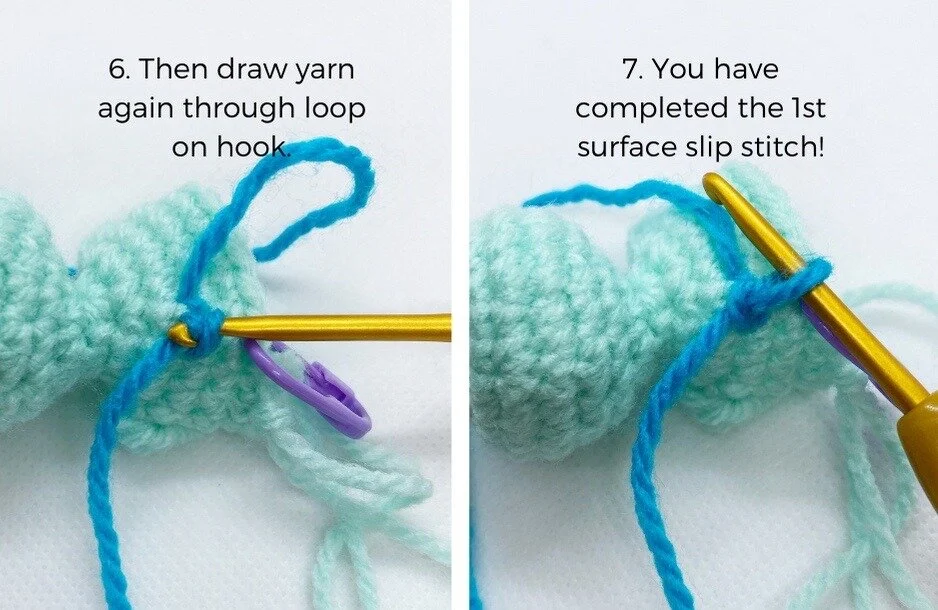 Using surface slip stitch to do Amigurumi Detailing — Pocket Yarnlings