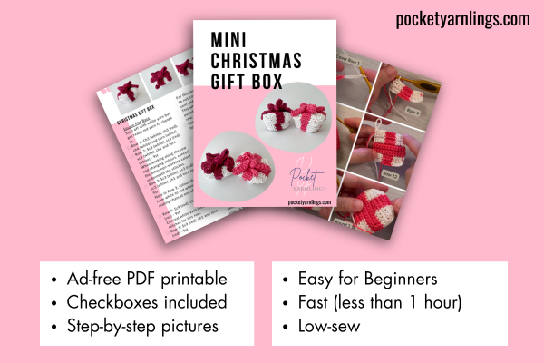 Free Crochet Mini Gift Box Pattern — Pocket Yarnlings — Pocket Yarnlings