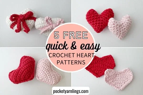 5 Free Quick and Easy Crochet Heart Patterns for Beginners — Pocket ...