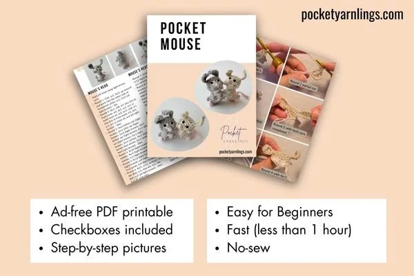 Free Crochet Mouse Amigurumi Pattern — Pocket Yarnlings — Pocket Yarnlings