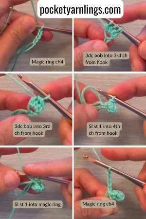 Free Crochet Bobble Flower Pattern — Pocket Yarnlings — Pocket Yarnlings