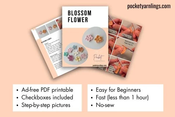 Free Crochet Blossom Flower Pattern — Pocket Yarnlings — Pocket Yarnlings