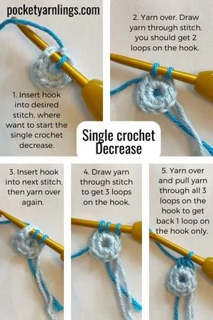 15 different detailed Ways on How to Decrease in Crochet — Pocket Yarnlings — Pocket Yarnlings