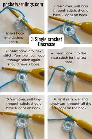15 different detailed Ways on How to Decrease in Crochet — Pocket Yarnlings — Pocket Yarnlings