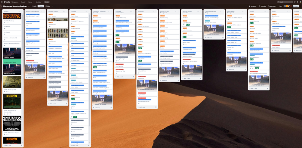 Roadmaps — Monsters & Memories